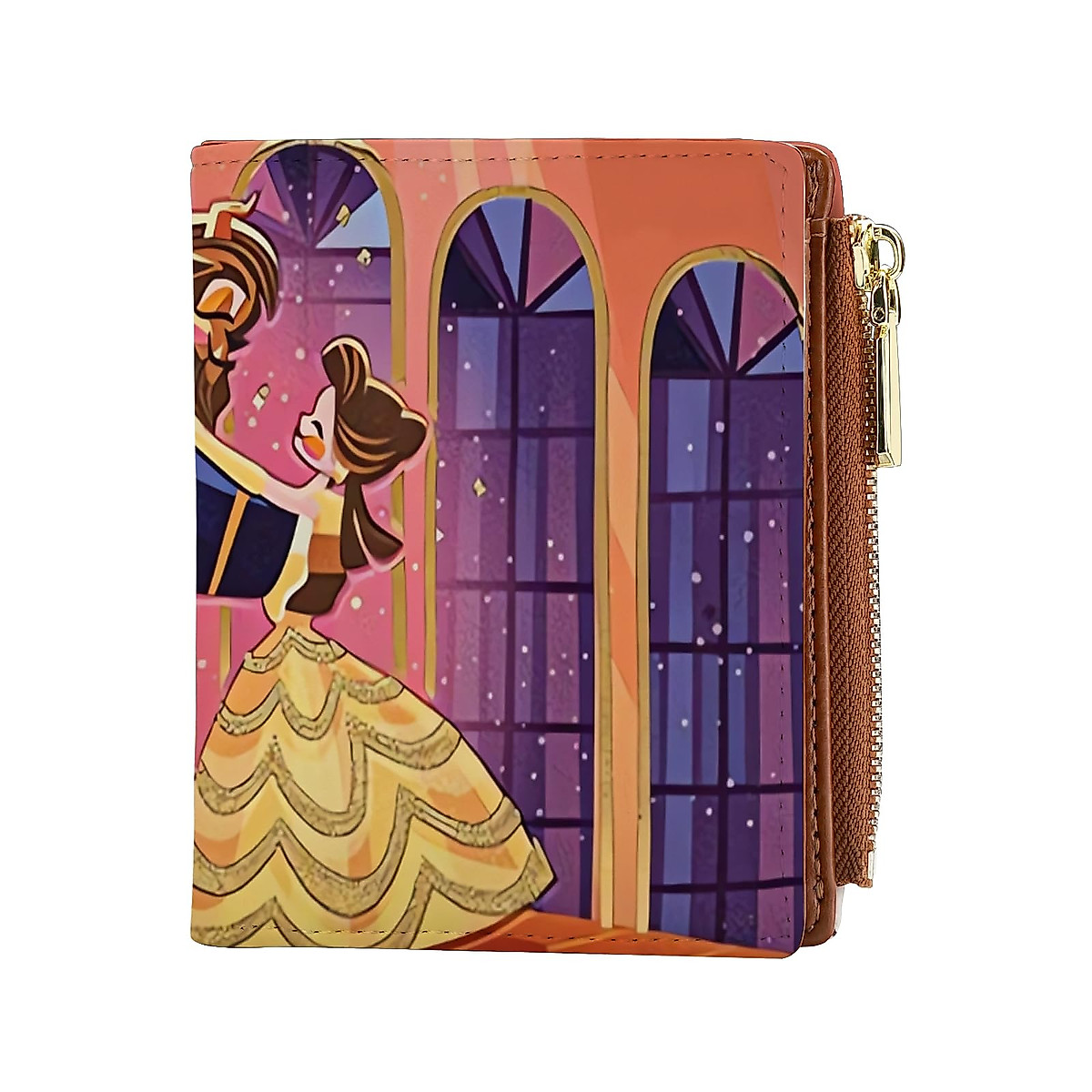 KBVWHW Cartoon Animation Faux Leather Wallet |Beauty and The Beast Wallet | TV Movie Lover Gifts Birthday Graduation Inspirational Gifts for Daughter Girls (beauty 2)