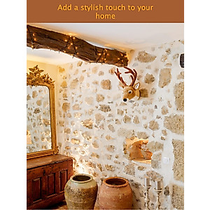 BAOUBEAR Plush Stuffed Deer Head – 17 Inch Hunting Toy, Handcrafted Trophy, Woodland Nursery Decor