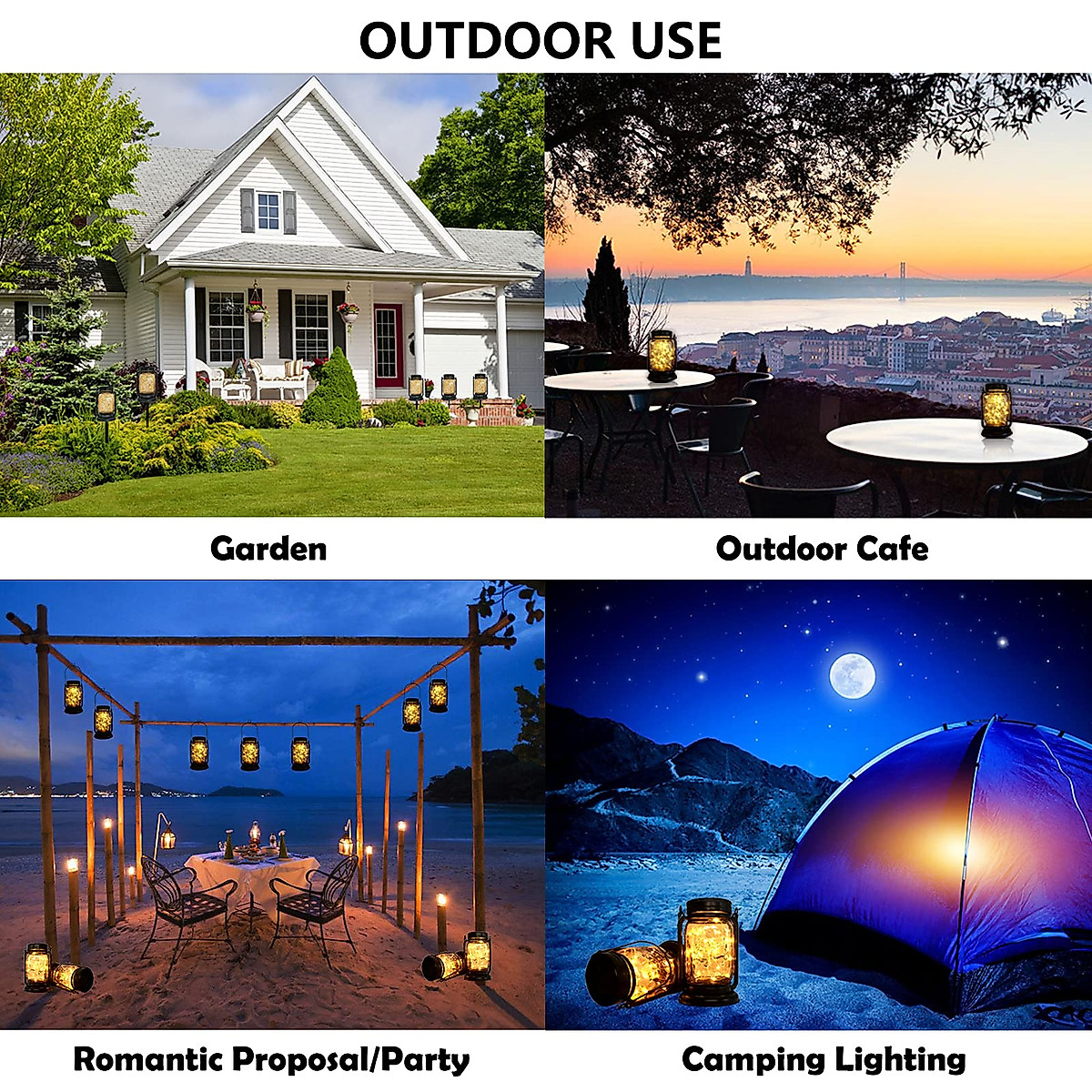 ANTSBOOM Mason Jar Solar Lanterns Outdoor Waterproof 2 Pack ,30 Led String Hanging Solar Lights Decorative Solar Lights for Home Garden Patio Party Wedding, Black (DDLDM001)