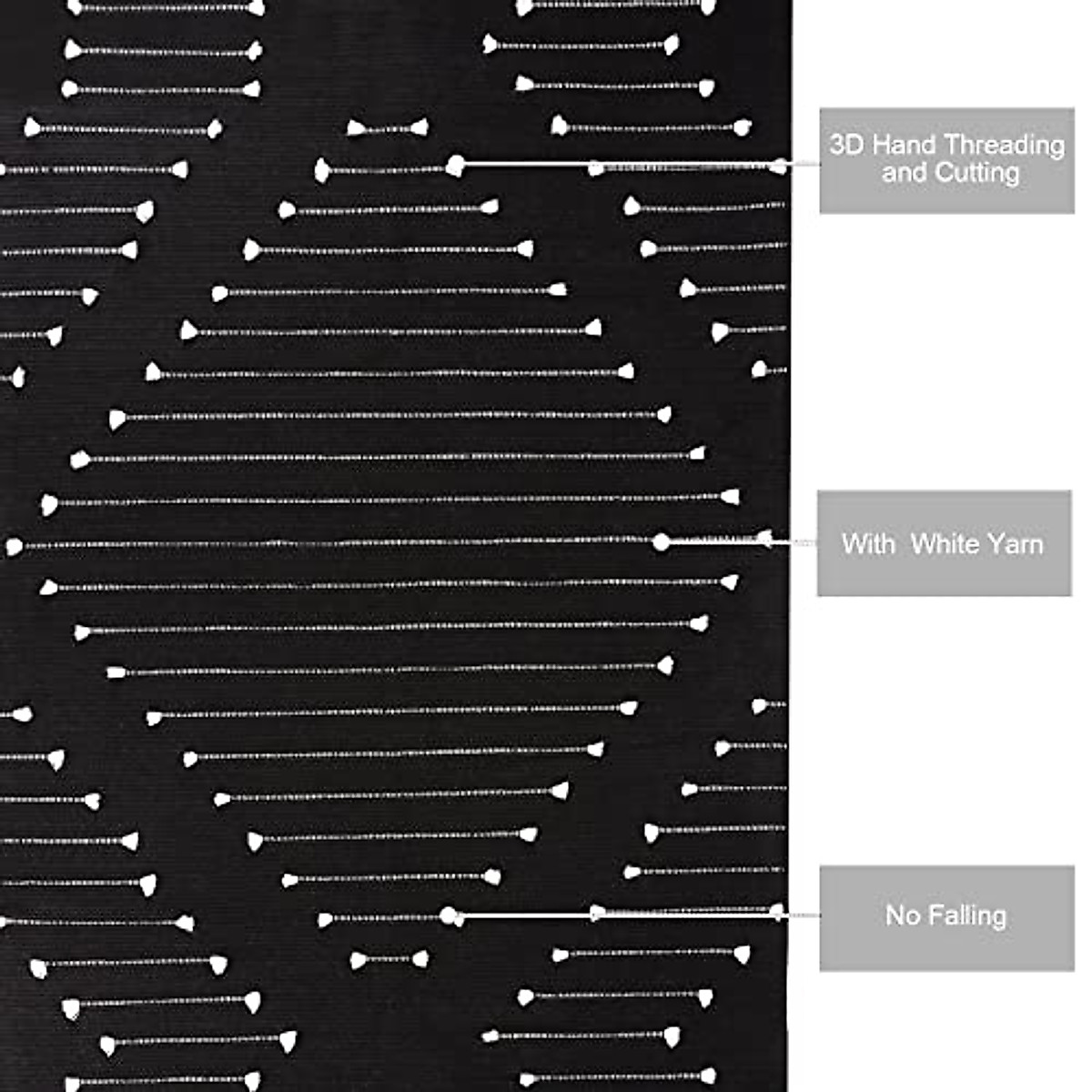 Boho Kitchen Rug Cotton Cotton Bedroom Runner Rug Black White Moroccan Woven Bathroom Rug with Tassels 2'x4.3' Machine Washable Mat Sink Floor Carpet for Hallway Entryway Living Room Front Door