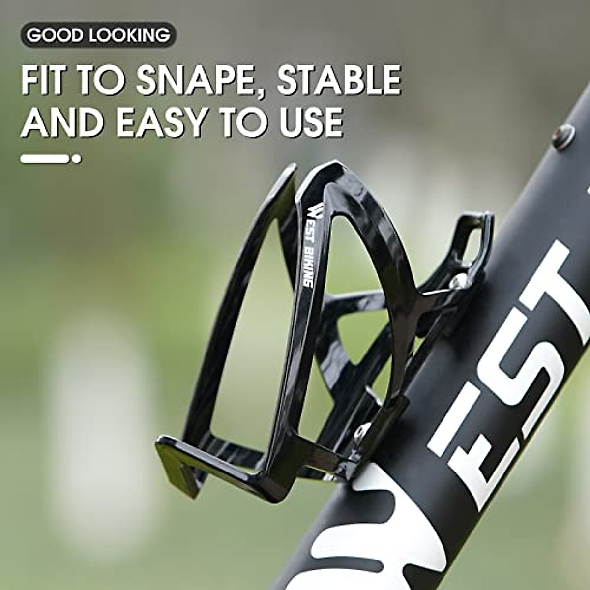 WEST BIKING Bike Water Bottle Cage, Durable Ultralight Plastic Water Drink Holder Rack, Lightweight PC for Bicycle, Cycling Bottle Holder Cages for MTB, Road/ Mountain Bikes