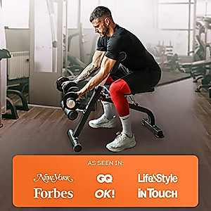 LifePro Multipurpose Roman Chair - Foldable Back Extension Bench & Ab Bench Workout Chair- Versatile At-Home Hyperextension Bench & Ab Chair for Whole-Body Training (Grey)