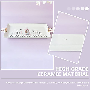 Cabilock Ceramic Serving Tray Easter Bunny Plates Food Serving Tray Dessert Plate Easter Party Plates Salad Plate Fruit Plate Serving Plate