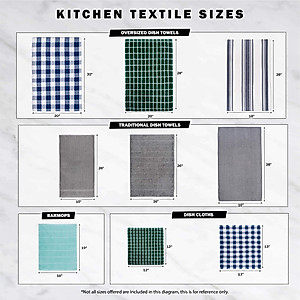 DII Heavy Duty Kitchen Towels Collection Long Lasting Quality, Dish Cloth Set, Holiday Waffle, 6 Piece