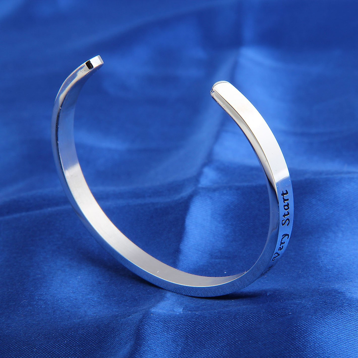 FEELMEM Granddaughter Bracelet Granddaughter, You Stole Our Heart from the Very Start Cuff Bangle Gift for Granddaughter Family Jewelry(Granddaughter Stole Heart-Silver)