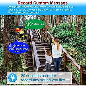 WONFAST Solar Sensor Security Alarm Lights Outdoor, 360° Motion Detector LED Flashing Strobe Light Warning Lamp Built-in 13Sounds,129db Loud Siren Sound for Home Farm Barn Villa Yard (Red-1)