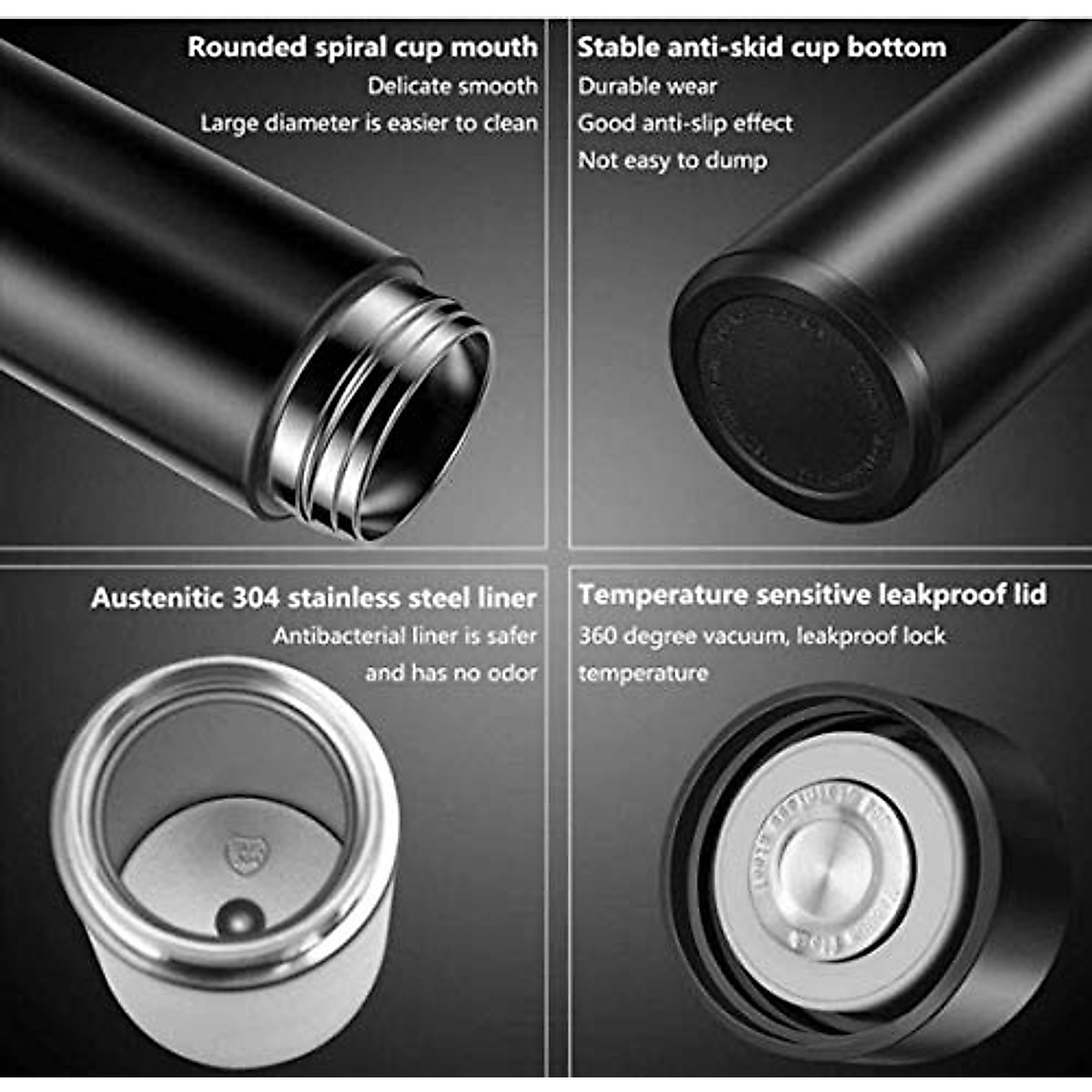 Coffee thermos,Coffee bottle,Tea Infuser Bottle,Smart Sports Water Bottle with LED Temperature Display,Double Wall Vacuum Insulated Water Bottle, Keep Hot Or Cold, 17oz(Pink)