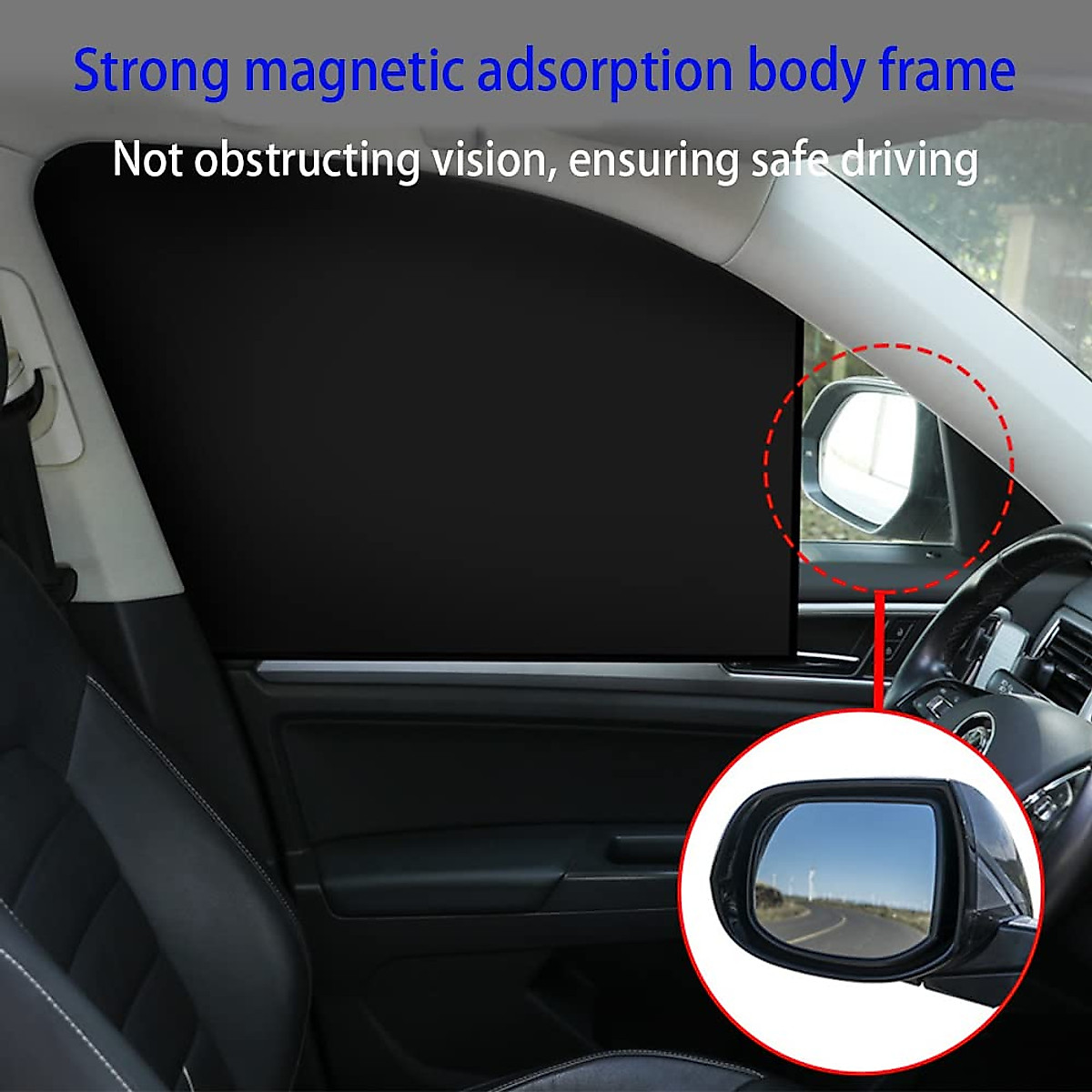 2PCS Car Side Window Sun Shades, Magnetic Sunshades for Car Windows, Front Seat Window Sunshades Privacy Curtains, Front Side Window Sun Shade Blocks Sun, Universal for Car SUV Truck