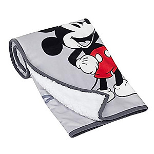 Lambs & Ivy Disney Baby Mickey Mouse Picture Perfect Baby Blanket - Gray