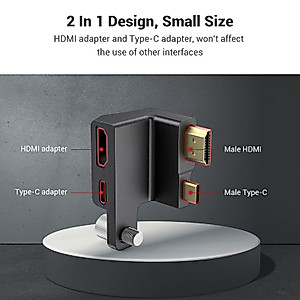SmallRig Right-Angle Adapter for USB-C, Only for Blackmagic Pocket Cinema Camera BMPCC 4K Camera Cage - AAA2700