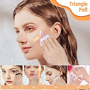 20pcs Triangle Powder Puff, Setting Powder Puff for Make Up, Face Puff Pads for Loose Powder and Press Powder, Makeup Sponge Powder Applicator for Face and Eye