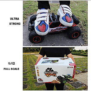 Mukola Large Scale RC Car 1:12 Off Road Monster Truck Crawler with Head Lights, 4WD All Terrains Remote Control Car Vehicle with Two Rechargeable Batteries for Kids Adults