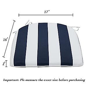 JMKaixin Pack of 2 Outdoor Seat Cushions, Patio Chair Cushions 16"x17" with Ties for Patio Furniture Chairs Home Garden Decoration