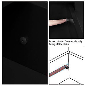 Yaheetech Wooden Bathroom Floor Cabinet, Side Storage Organizer Cabinet with 4 Drawers & Double Doors, Freestanding Entryway Storage Unit Console Table, Bathroom Furniture Home Decor, Black