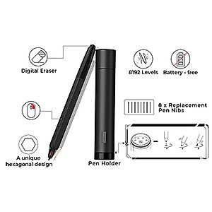 XP-PEN Artist12 11.6 Inch FHD Drawing Monitor Pen Display Graphic Monitor with PN06 Battery-Free Multi-Function Pen Holder and Glove 8192 Pressure Sensitivity