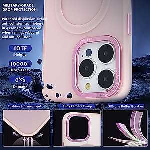 TODXARZC Magnetic Case for iPhone 14 Pro Max Case with MagSafe [Military Drop Protection] Shockproof Slim Translucent Matte Back Phone Case Cover for iPhone 14 Pro Max for Women Men 6.7'' Pink