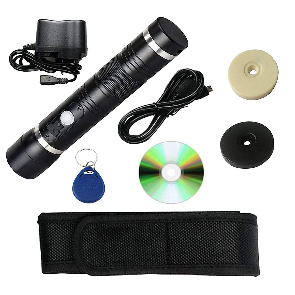 MENGQI-CONTROL Security Guard Tour Systems RFID Guard Tour Patrol System with LED Flash Light(for SOS)+30pcs Check Point