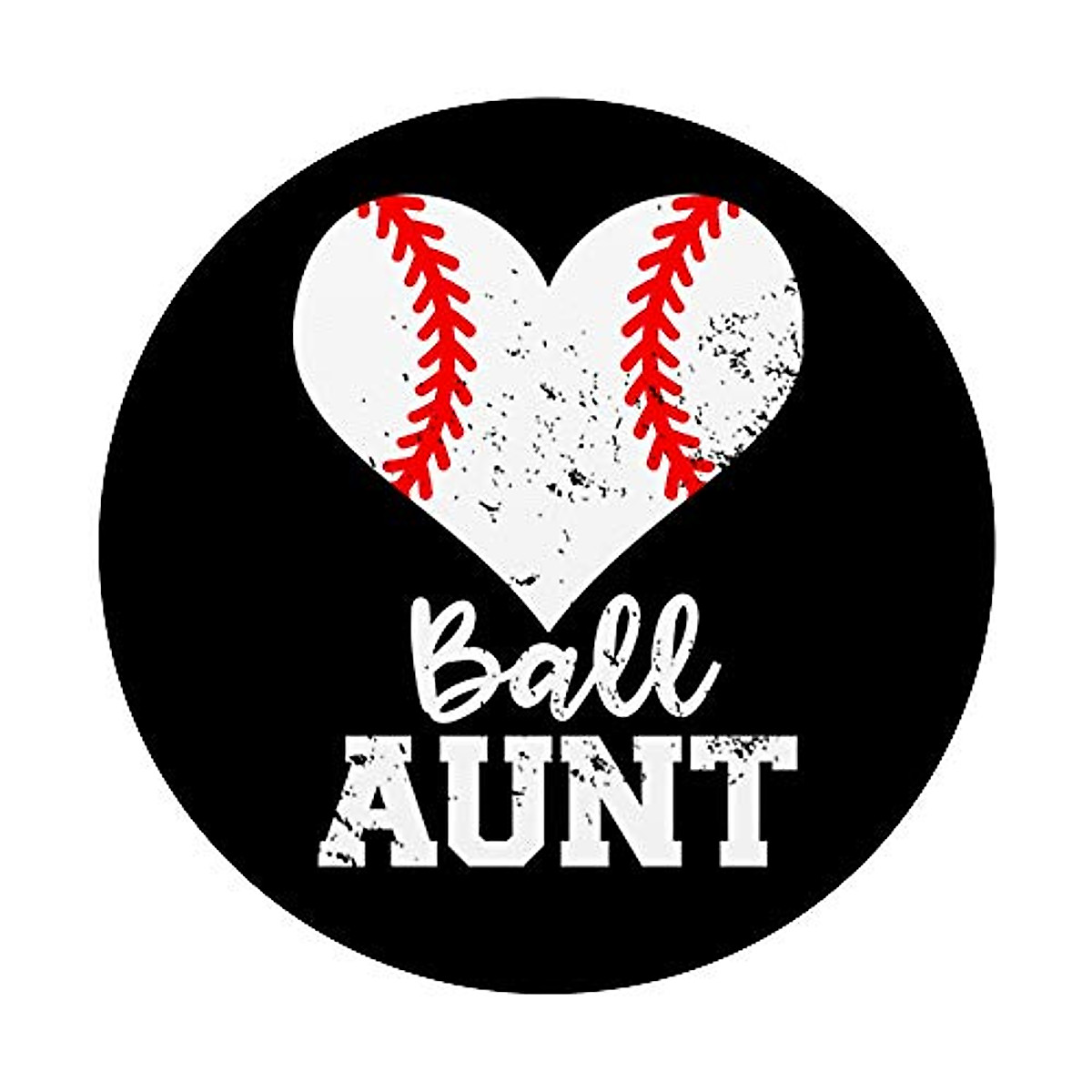 Ball Aunt Heart Funny Baseball Aunt PopSockets PopGrip: Swappable Grip for Phones & Tablets