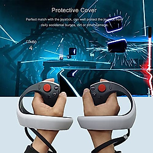 (2 Sets) Miimall Compatible for Playstation VR2 Controller Cover, Soft Anti-Slip Controller Rubber Silicone Protector Case Cover for PSVR2, Joystick Caps for PS VR2 Thumb Grip Caps-Black