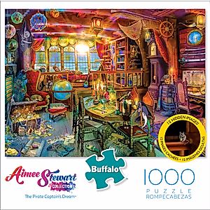 Buffalo Games - Aimee Stewart - The Pirate Captain's Dream - 1000 Piece Jigsaw Puzzle with Hidden Images