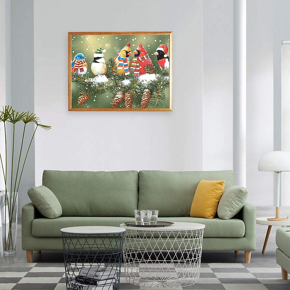 Tenei Paint by Numbers for Adults & Kids Oil Paint DIY Craft Paintings Art Set on Canvas Color by Number Kits Acrylic(Birds)