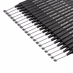 MyLifeUNIT Fineliner Pen Set, 0.4mm Black Fine Liner Sketch Drawing Pen, Pack of 20 (Black-20)