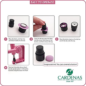 Cardenas - Button Maker Machine Interchangeable Die for Crafts - DIY Crafts Arts Supplies - Button Cover Machine, Pin Maker, Button Maker Mold for Crafts - Black, 9/16" (14mm)