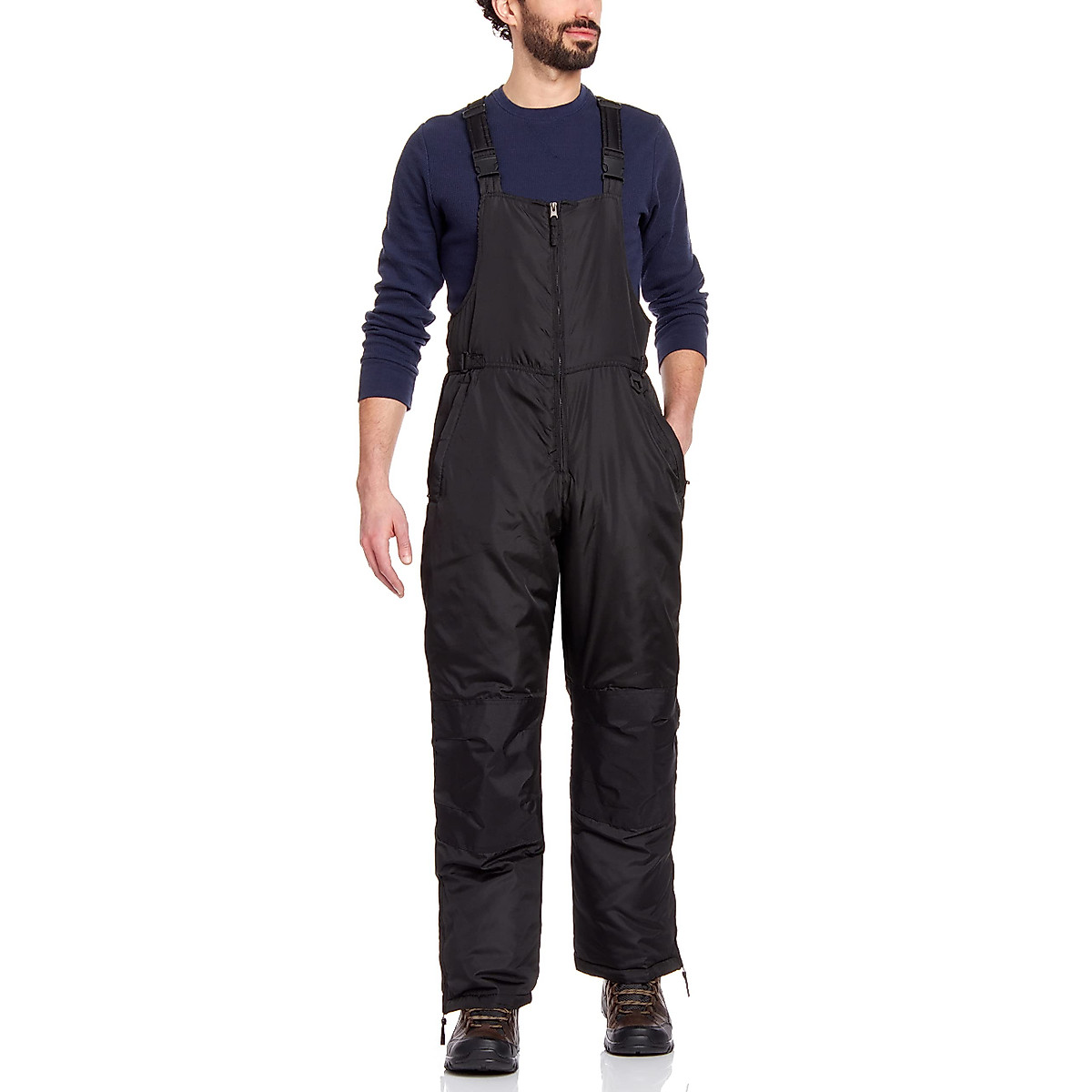 Bass Creek Outfitters Men's Snow Bib - Insulated Overall Ski Pants, Size X-Large, Black