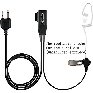 Replacement Acoustic Coil Tube with Clip for Walkie Talkie Earpieces of Baofeng Retevis Midland Kenwood Luiton Two Way Radios Headset (10 Tubes)
