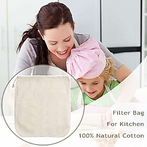 Nut Milk Bag Cloth Strainer for Food, 3 Pack 12" (2 of 12"X12" + 1 of 10") Organic Reusable Kitchen Premium Fine Mesh Cheesecloth, Sprouting, Juicing