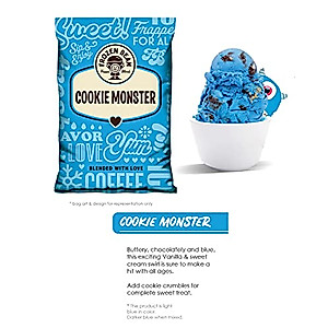 Frozen Bean Bulk Ice Cream Mix, Easy to Make Gelato Starter Mix Kit and Ice Cream Mixes for Ice Cream Maker, Soft Serve Machine, Milkshakes and Frappes, Cookie Monster