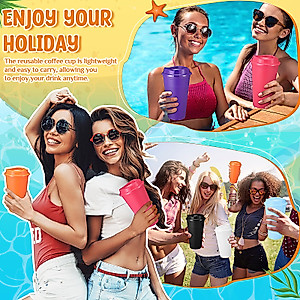 Honeydak 45 Pack Reusable Coffee Cups with Lids 16 oz Portable Tea Cups Reusable Hot Coffee Mugs Tumblers Bulk Plastic Tumblers Travel Drinks Mugs for Hot and Cold Drinks(Multicolor)