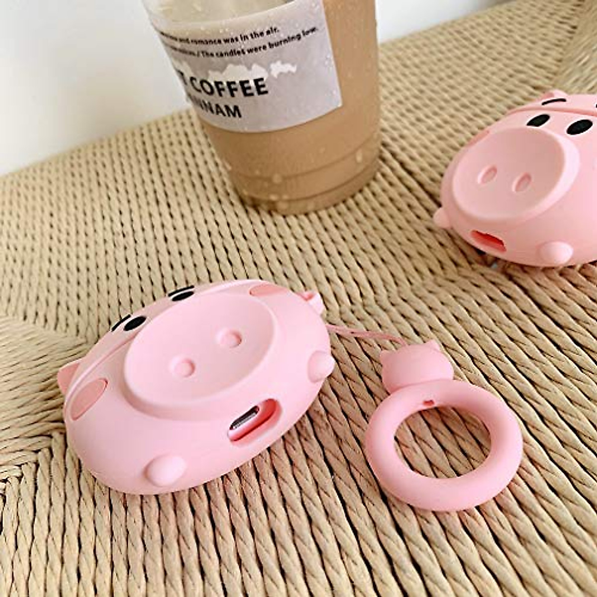 Pig Airpods Pro Case,Cute 3D Funny Cartoon Pig Character Silicone Airpod Pro Cover,Kawaii Fun Lovely Design Skin,Cases for Girls Kids Teens Boys Air pods Pro (Pig)