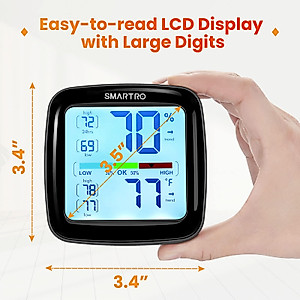 SMARTRO SC42 Professional Digital Hygrometer Indoor Thermometer Room Humidity Gauge & Pro Accuracy Calibration