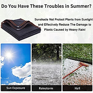 OBDKCAN 60% Shade Cloth Black Sunblock Shade Cloth with Grommets Mesh Tarp for Plants Durable Net Tarp Mesh Shading Antifreezing for Greenhouse,Garden,Pergola, Barn Kennel, 10 x 14FT