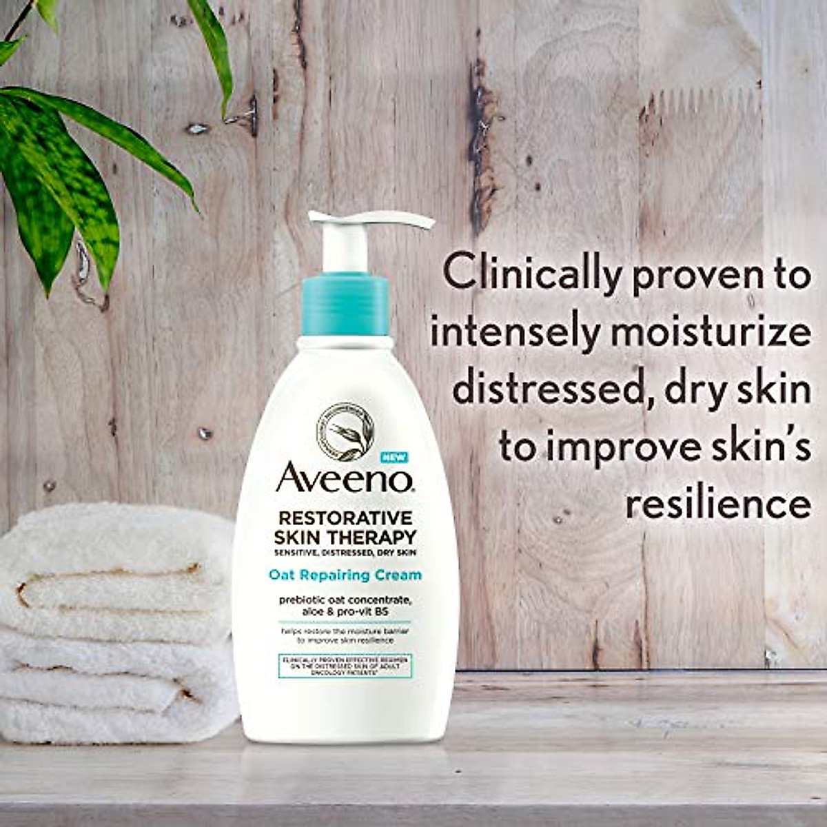 Aveeno Restorative Skin Therapy Moisturizing Oat Repairing Cream for Sensitive, Distressed, Dry Skin, with Prebiotic Oat & Aloe, Formulated without Parabens, Fragrance & Steroids, 12 oz