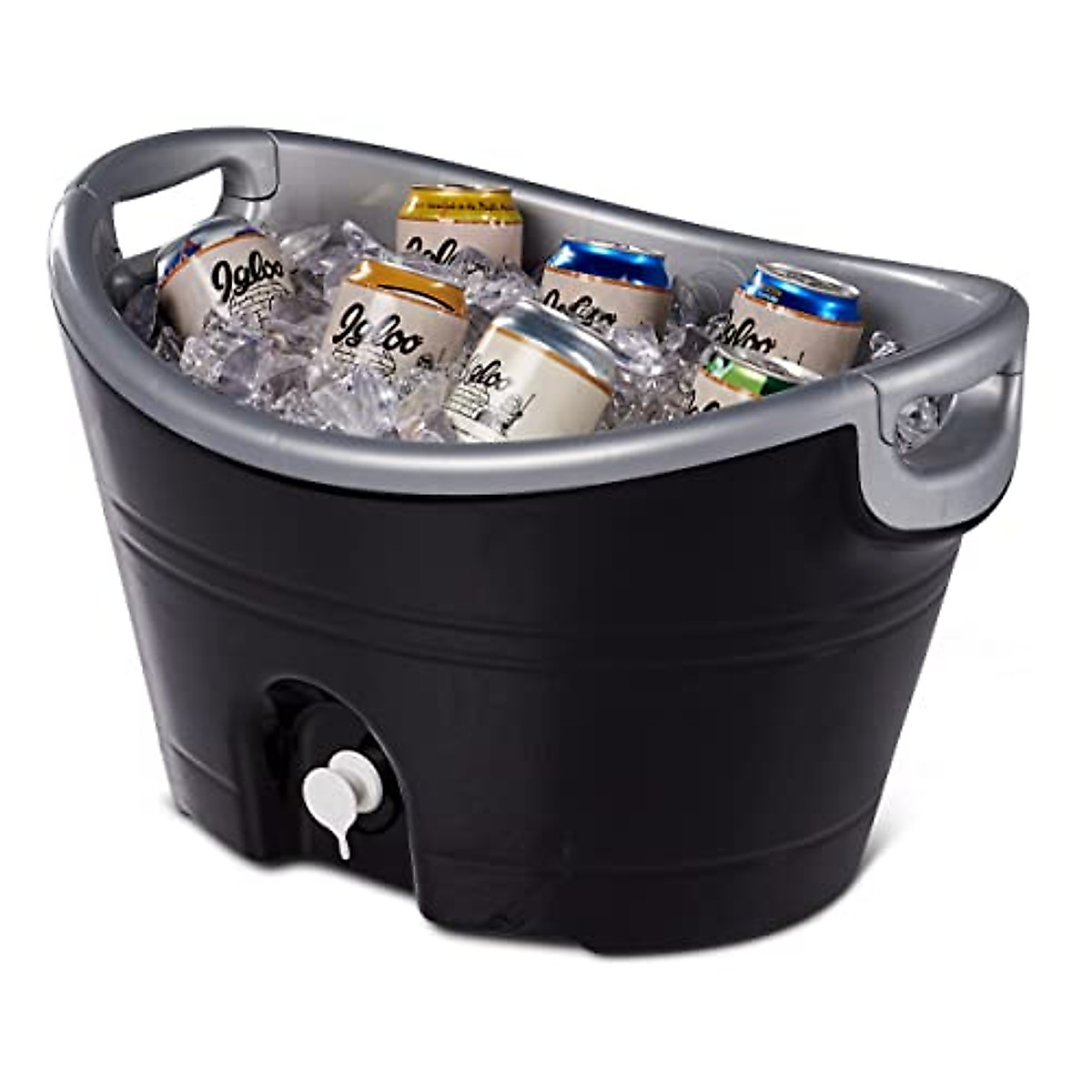 Igloo Party Bucket Cooler Black/Silver, 20 quart