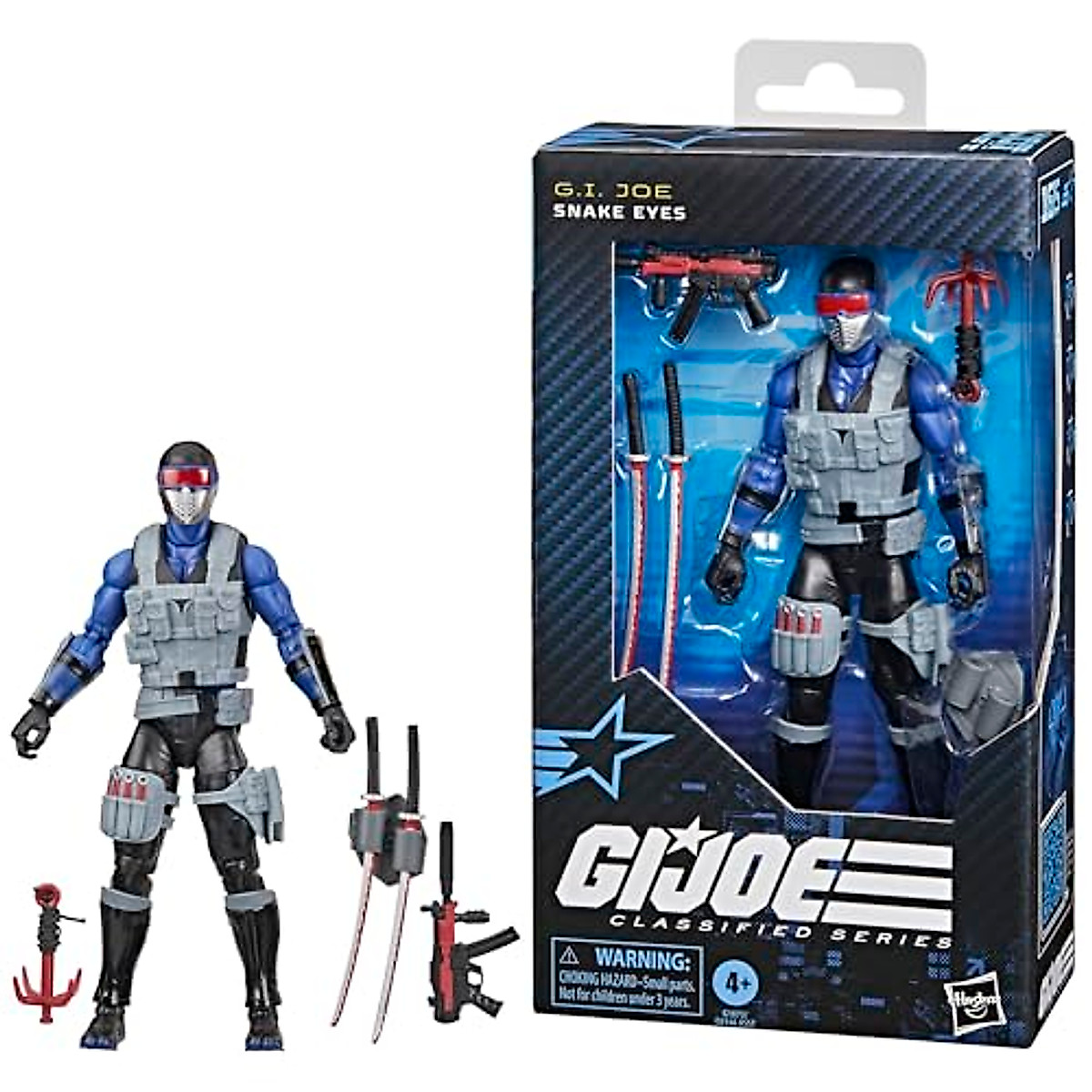 G.I. Joe Classified Series #165, Snake Eyes V4, Collectible 6 Inch Action Figure with 7 Accessories