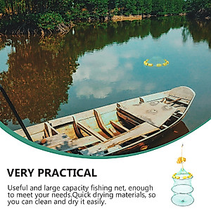 Happyyami Folded Fishing net Bait: Crawling Crab Baby Toy Fish Basket Collapsible Portable Fish cage for Crayfish Crab Fishing Accessories Double Boiler Tool Fishing Boat