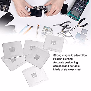 BGA Reballing Stencil, Easy to Operate Stainless Steel Phone Tin Planting Set for Mobile Phone for Qualcomm 7 Pieces