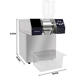 Snow Ice Machine Automatic Electric Ice Crusher and Ice Shaved Machine,1200W Water Cooled Countertop Snow Cone Slushie Maker With Stainless Steel Blade, Snowflake Machine For Commercial Use-485LBS/Day