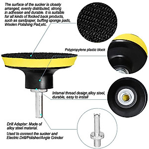 Utoolmart 4" Hook and Loop Backing Pad Sanding Polishing Backer Plate with M10 Drill Adapter for Random Orbit Sander Polisher Buffer