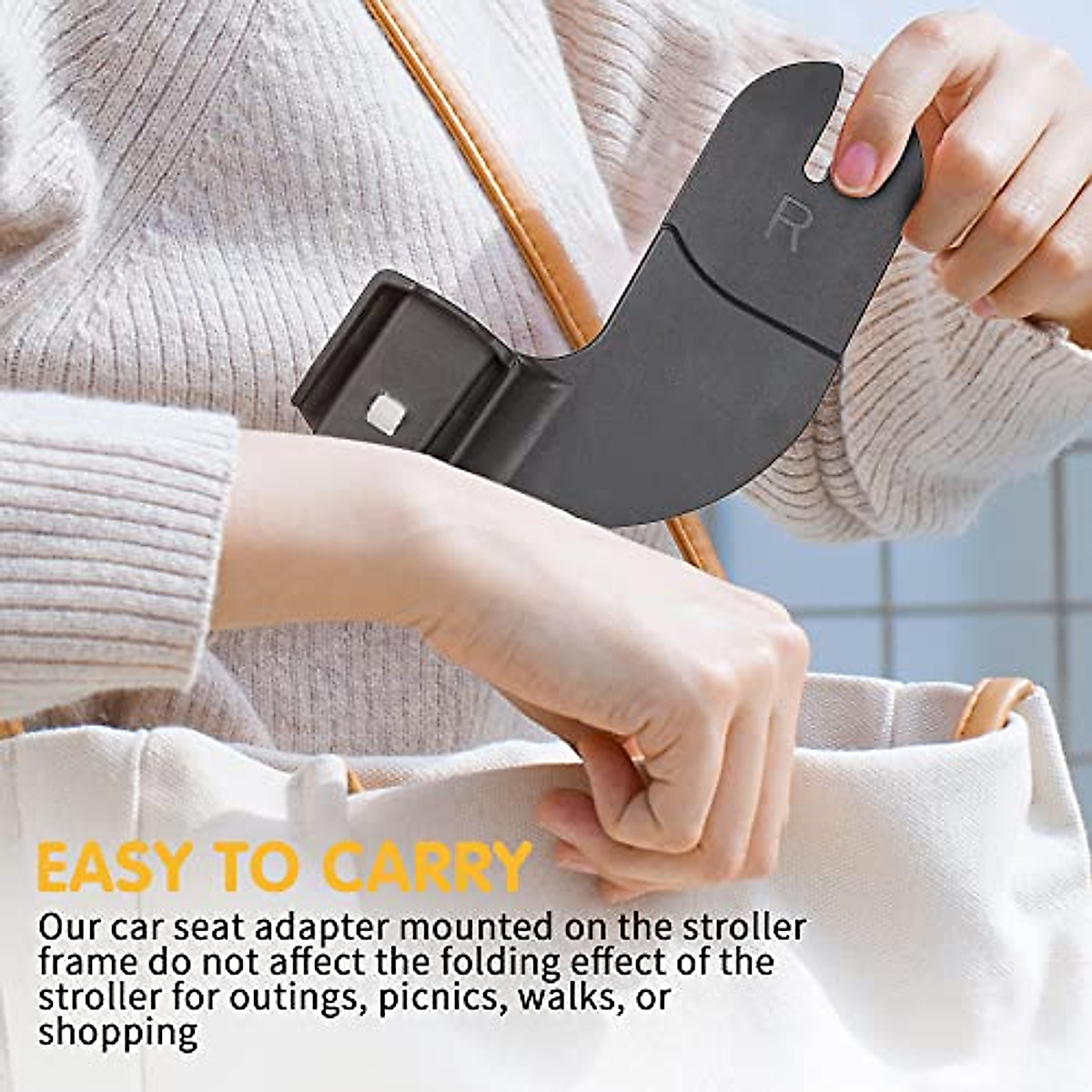 Car Seat Adapter, Car Seat Adapter for Stroller, Durable Car Seat Adapter, Nylon Car Seat Adapter for Stroller Compatible with Baby Jogger ( City Go/City Select ) & Graco Car Seats, Black