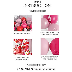 Soonlyn Berry First Birthday Decor 12Ft Strawberry Balloon Arch Kit with Strawberry Balloons Garland Foil First Daisy Dalloons for First Birthday Sweet Baby Shower