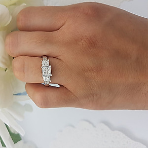 Dazzlingrock Collection 0.13 Carat (ctw) Sterling Silver Round White Diamond Ladies Micro Pave Engagement Ring, Size 7