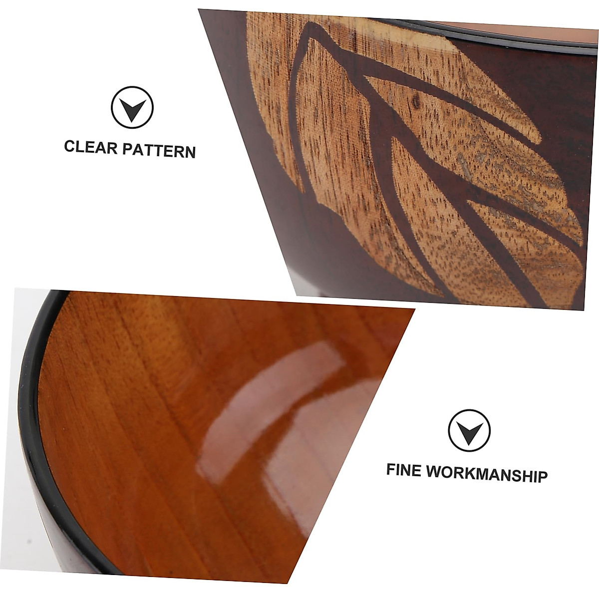 ABOOFAN 3 pcs leaves wooden bowl vegetable container pasta container rice bowls japanese Wooden Eating Bowl sushi rice bowl Wooden Salad Jujube wood Kitchen Wood Bowl Solid Wood Bowl salt