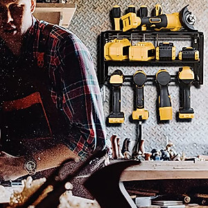 BECARSIR Garage Organizer Wall Mount, Power Tool Organizer Heavy Duty Drill Holder Wall Mount Floating Tool Rack 3 Layers Organization Perfect for Garage & Home, Workshop and Shed