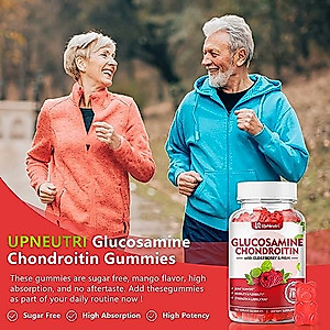 UPNEUTRI Sugar Free Glucosamine Chondroitin Gummies, Extra Strength 1500mg Glucosamine with Chondroitin MSM & Elderberry & Turmeric, Joint Support Supplement for Men & Women Joint Health