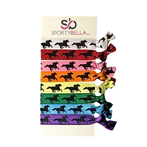 Multi Colored Horse Hair Accessories, Cowgirl Elastics Set, No Crease Hair Ties, Gift for Equestrian