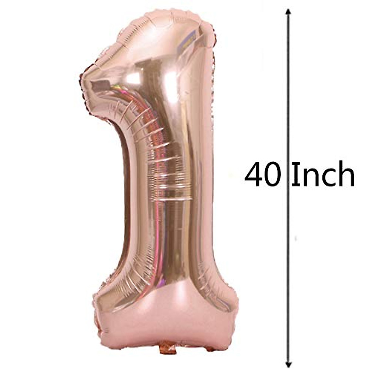 Number 18 and Rose Gold Confetti Balloons, 40 Inch Rose Gold Number 18 Balloon with 5PCS 12 Inch Rose Gold Confetti Balloons for 18th Birthday Party Decorations 18th Anniversary Decoration